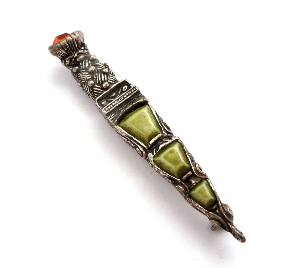 Vintage Scottish Style Dirk Dagger Design Faux Cairngorm And Connemara ...