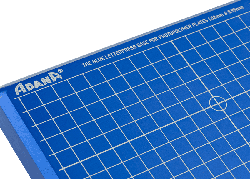 Blue Letterpress Base for Photopolymer Plates 1 52mm and 0 95mm