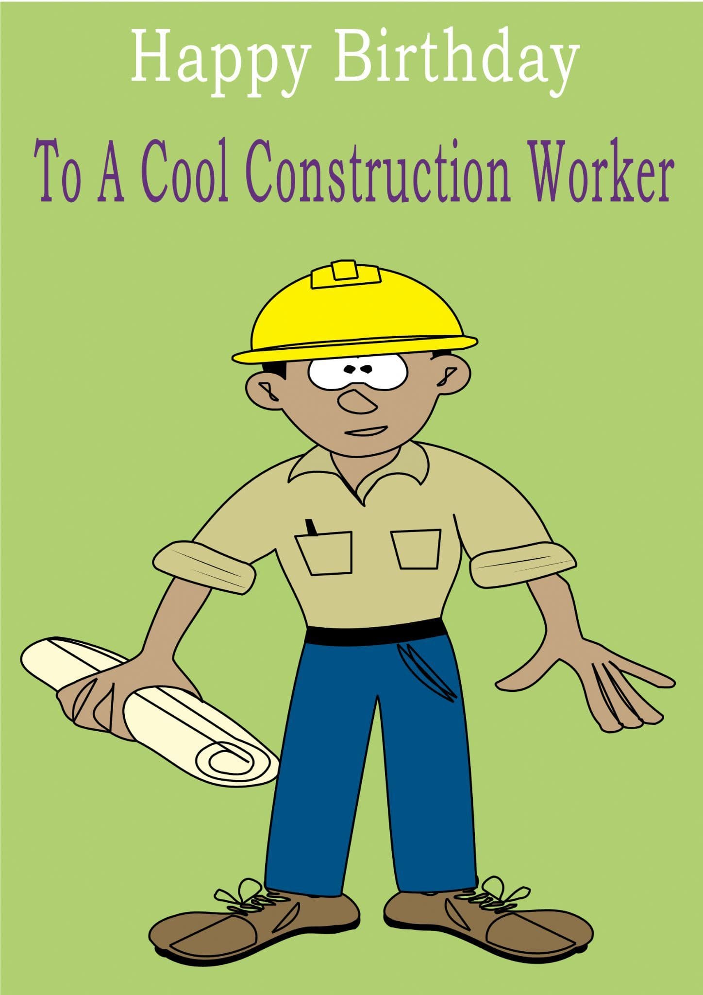 Construction Worker - Greeting Card