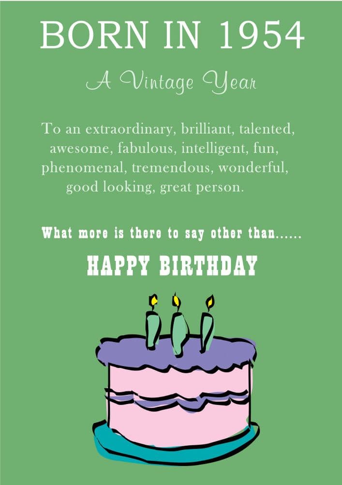 Happy Birthday - Born In 1954