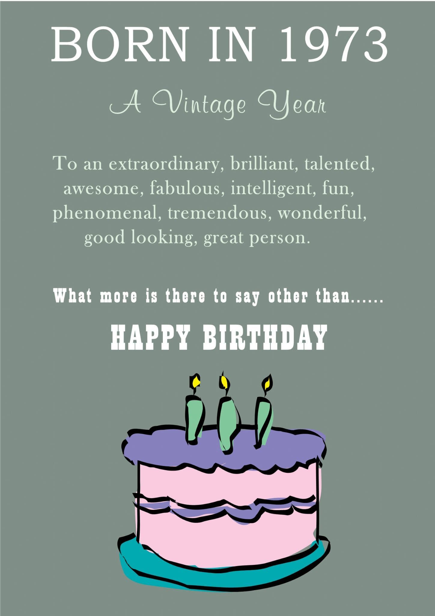 Happy Birthday - Born In 1973