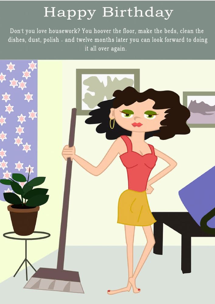 Housework-Birthday Card