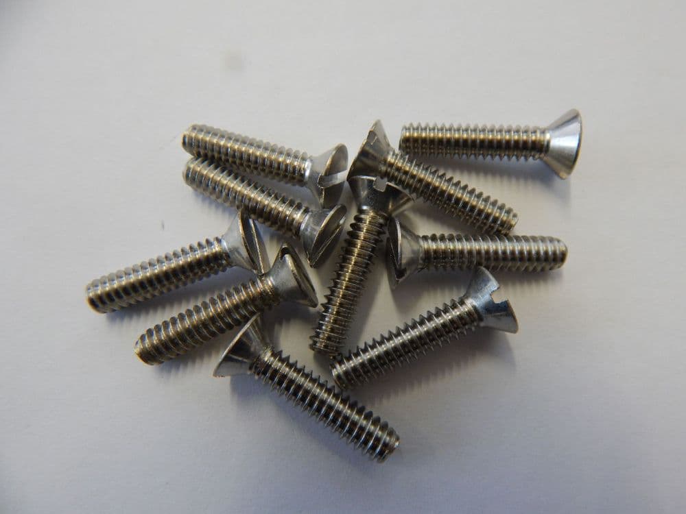 10 x 10-24 UNC Screws CSK Slotted Head Steel Fully Threaded Length 27/ ...