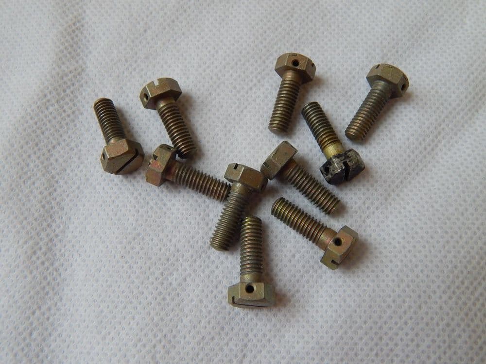 10 x 2BA Hex Head Bolts Slotted Drilled Head Steel Fastener Length 11/ ...