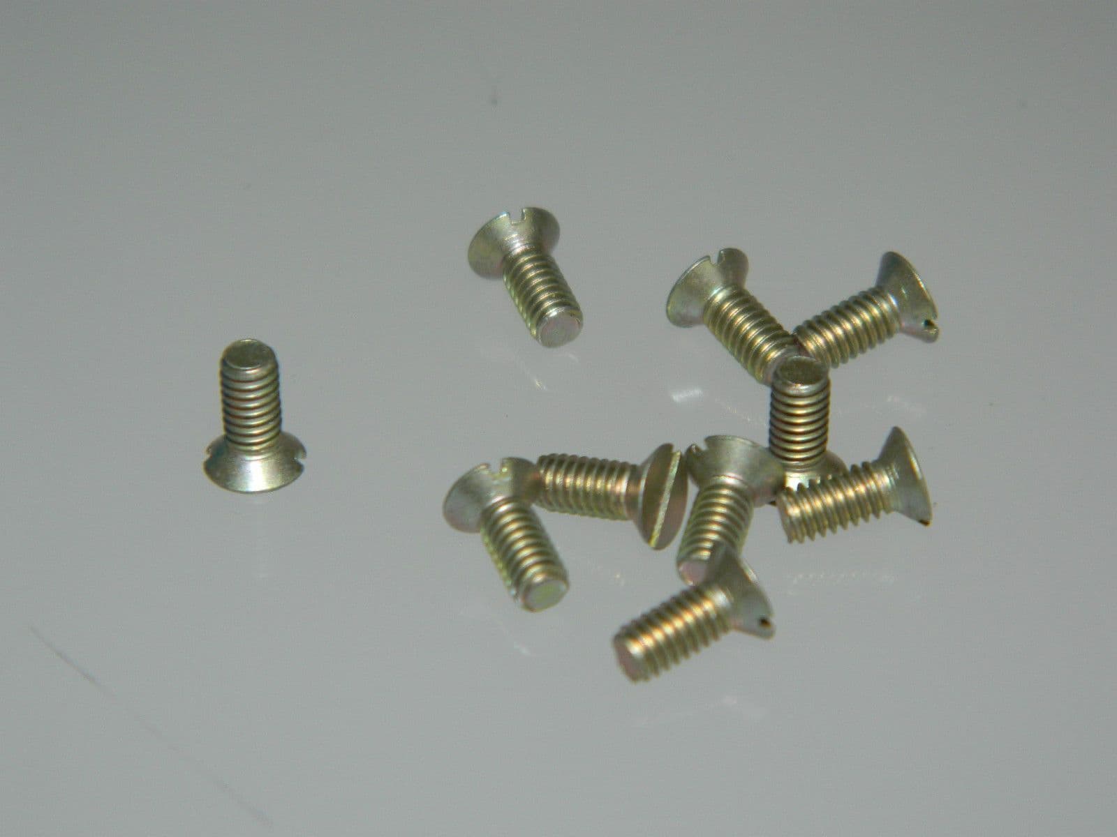 10 x 6BA Screws Countersunk Slotted Head Steel Length 1/4" E8