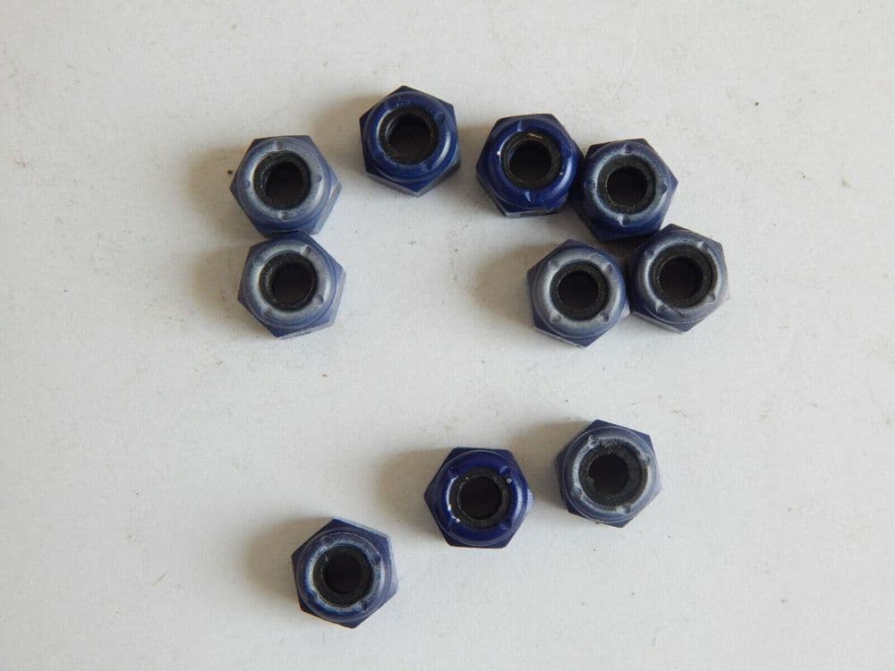10 x Hex Aluminium Aircraft Stiff Nuts 8-32 UNC Blue 0 225" Height I8