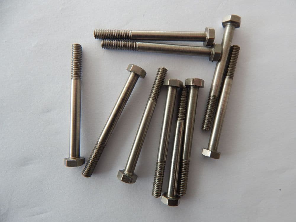 10 x M4 Stainless Steel Hex Head Screws Metric 46mm Long V27
