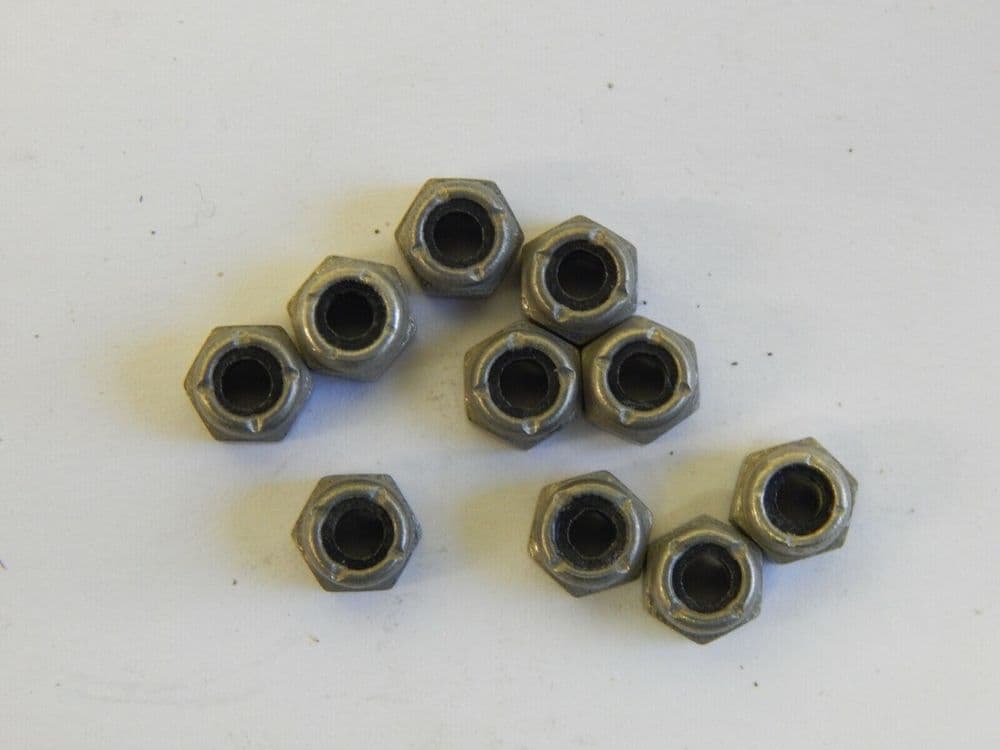 10 x Nyloc Aircraft Stiffnuts 6-32UNC Tinned Brass A131-B77 L15