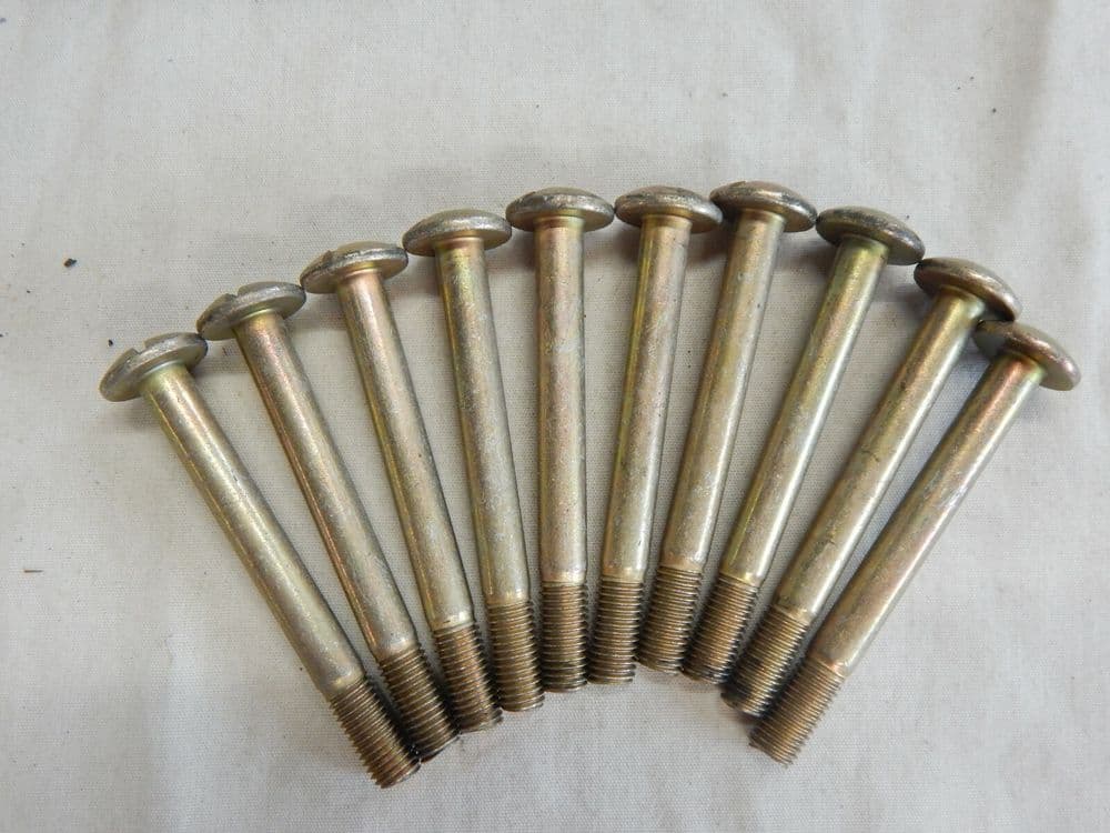 10 x Slotted Mushroom Head Steel Aircraft Bolts 1/4" UNF 1 75" Grip GR6B-2