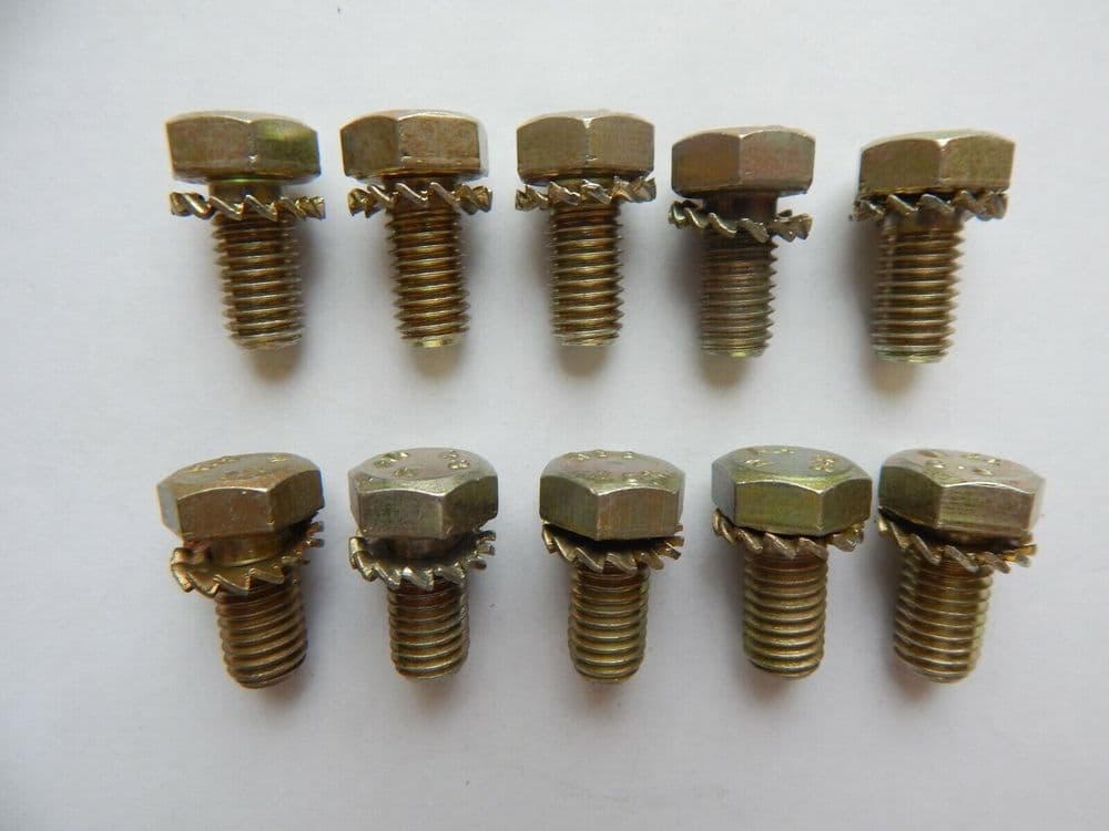 10 x Steel Aircraft Screws with Washers M8 Thread Hex Head 15mm Length G10