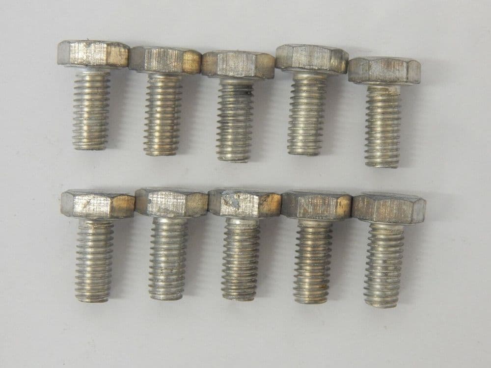 10 x Steel Hex Head Aircraft Screws M6 Thread 13mm Fastener Length O15