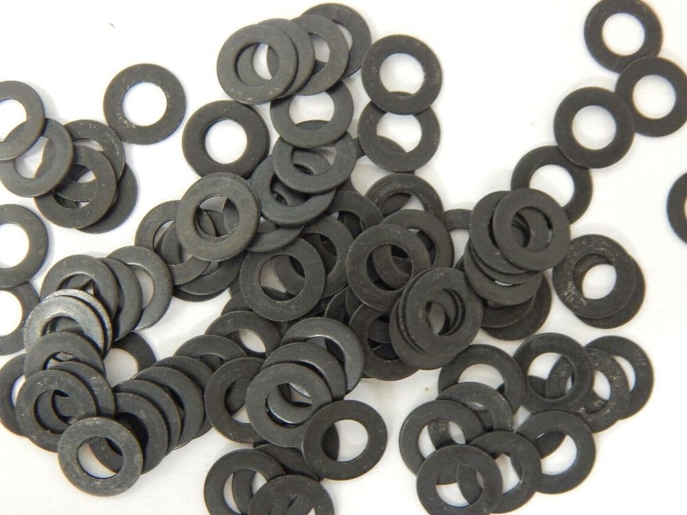100 x Flat Aluminium Aircraft Washers Black Hole Diameter 1/4" P6