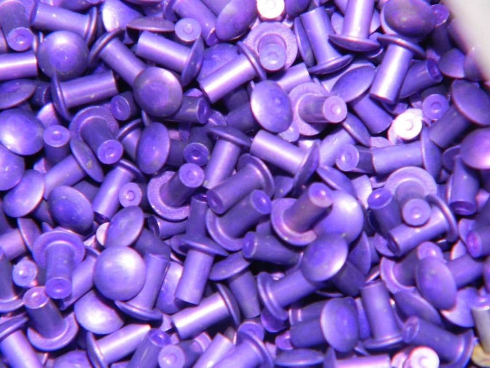 100 x Rivets Mushroom Head Violet Dia 3/32" Length 3/16" Part SP85-303 G19