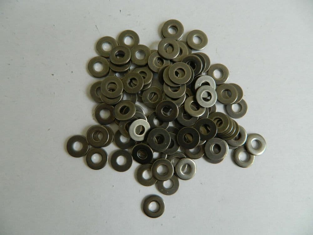 100 x Steel Aircraft Flat Washers 0 16" Hole Diameter 0 050" Thick F7