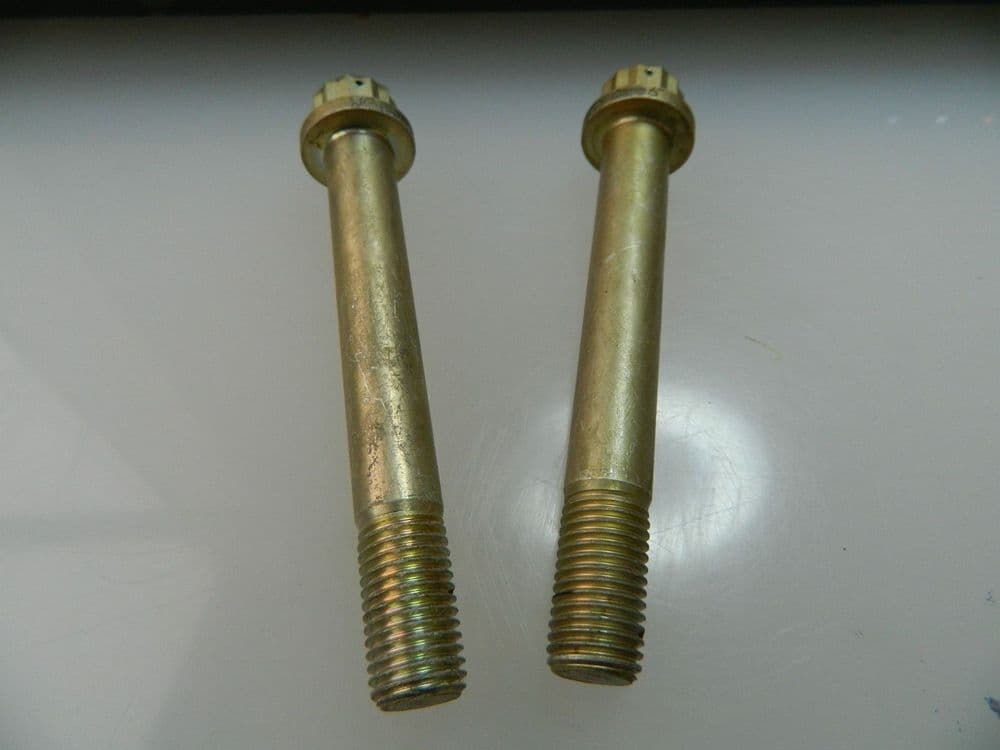 2 x 1/2" UNF Double Hex Head Steel Bolts Drilled Head Length 3 5/8" L8
