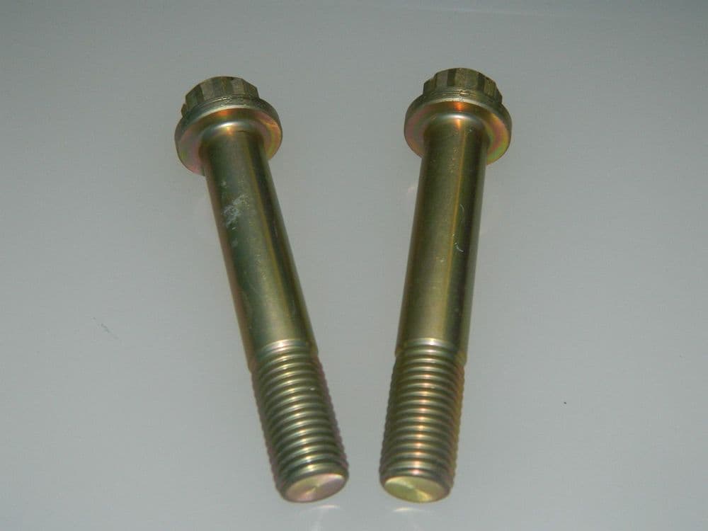 2 x M12 Double Hex Head Steel Bolts Drilled Head Length 71mm L12