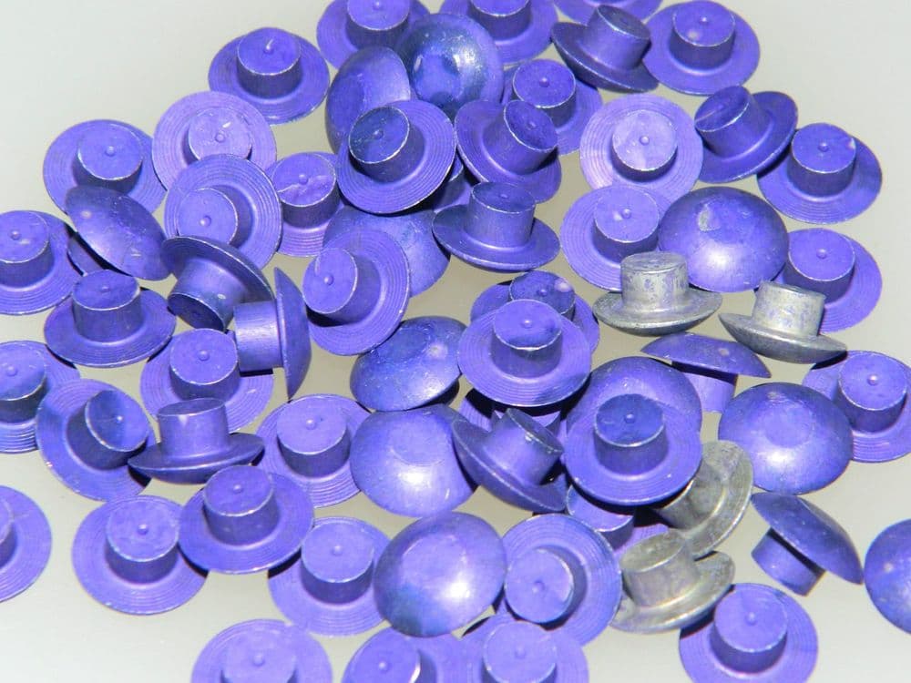 20 x Solid Rivets Dome Head Violet Alloy 1/4" Diam Length 3/8" SP157-64 ...