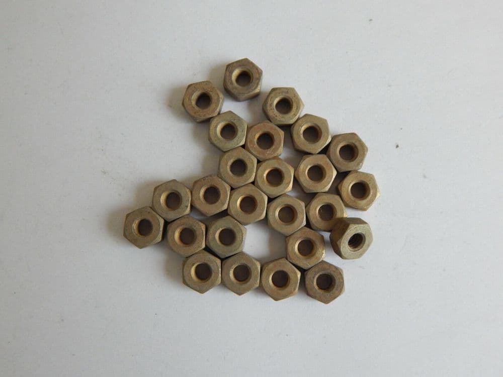 25 x Full Hex Steel Aircraft Nuts 8-32 UNC I2