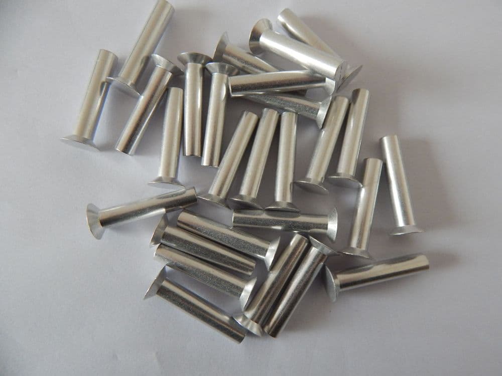 25 x Solid Aluminium Rivets Diam 7/32" Length 1 1/8" 100 CSK SP143-56 ...