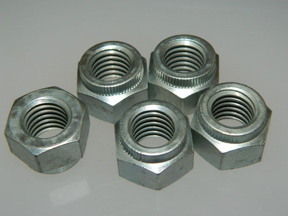 5 x 1/2" UNC Nuts Locking Steel Special Nut Knurled Top O19
