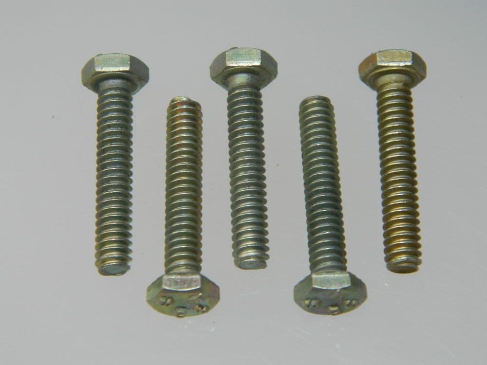 5 x 10-24 UNC Hex Head Bolts Steel Fully Threaded Length 1" J14