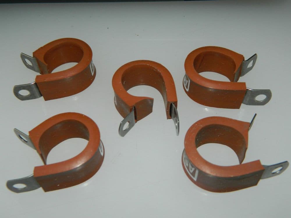 5 x 3/4" Pipe Clip Aluminium Alloy With Rubber Insert Part AS62412 M1