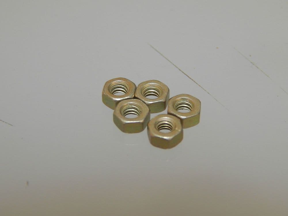 5 x 6BA Hex Nuts Cadmium Plated Steel Thickness 3/32" A5