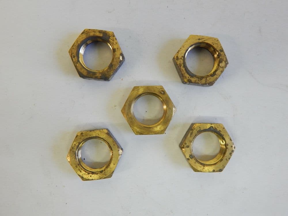 5 x Brass Plain Hex Aircraft Nuts 1/2" UNF Thread 1/4" Height L12
