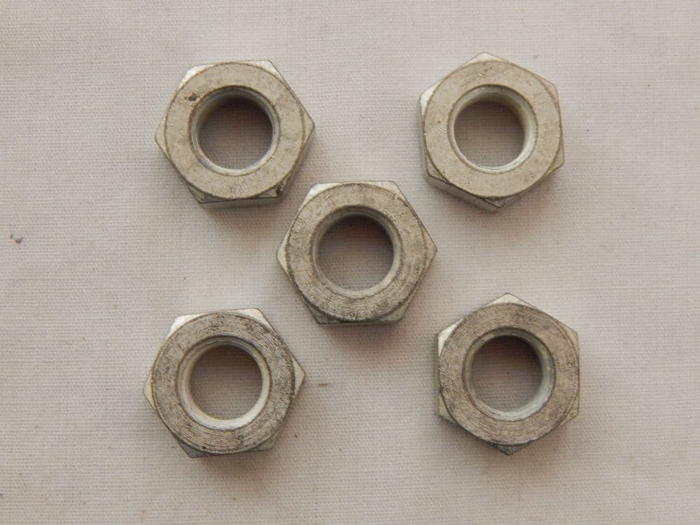 5 x Plain Hex Aircraft Nuts 3/8" UNF 1/4" Thickness Copper Alloy GR3A-12