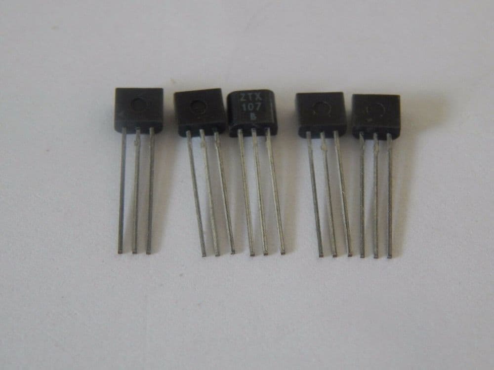 5 Zetex Bipolar Junction Transistors ZTX107B NPN 0 1A 60V TO92 3R1D EC41