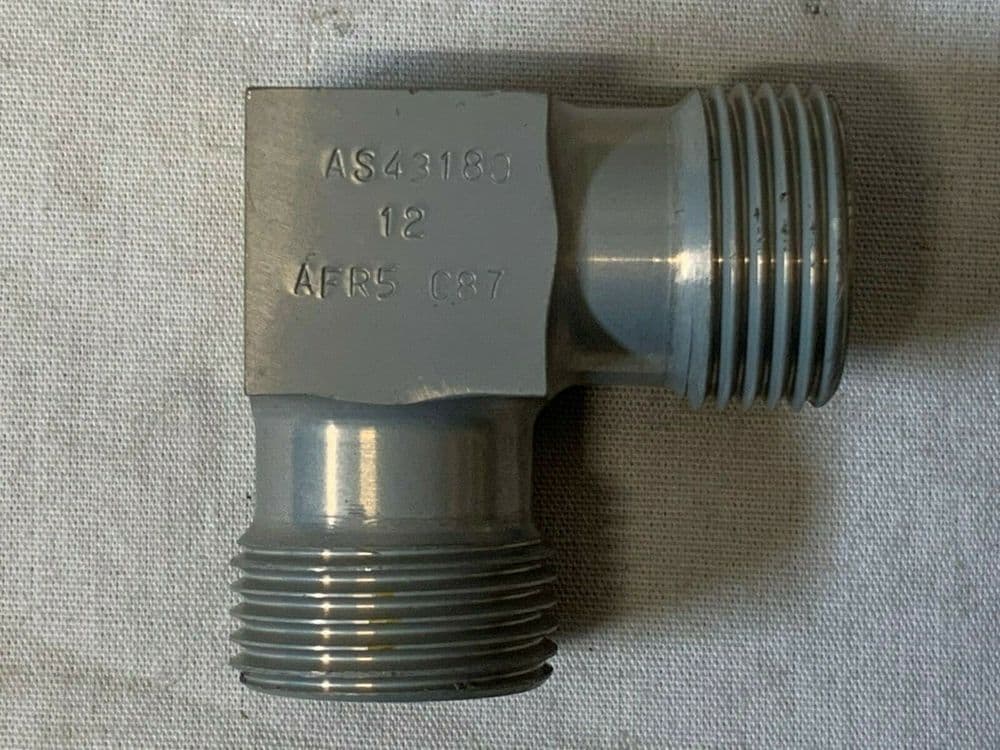 Aircraft 90 Degree 1/2" BSP Elbow Pipe Fitting Part No AS43180-12 GR402D