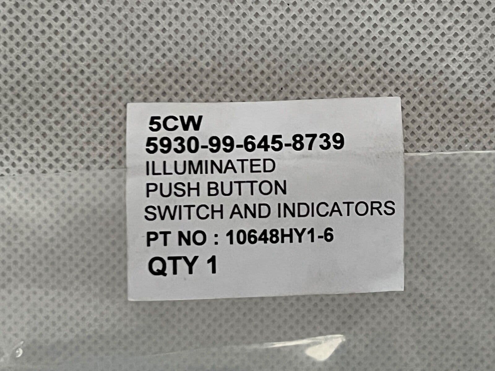 Aircraft Cockpit Illuminated SEC HDG I OFF Push Button Switch Indicator D5D