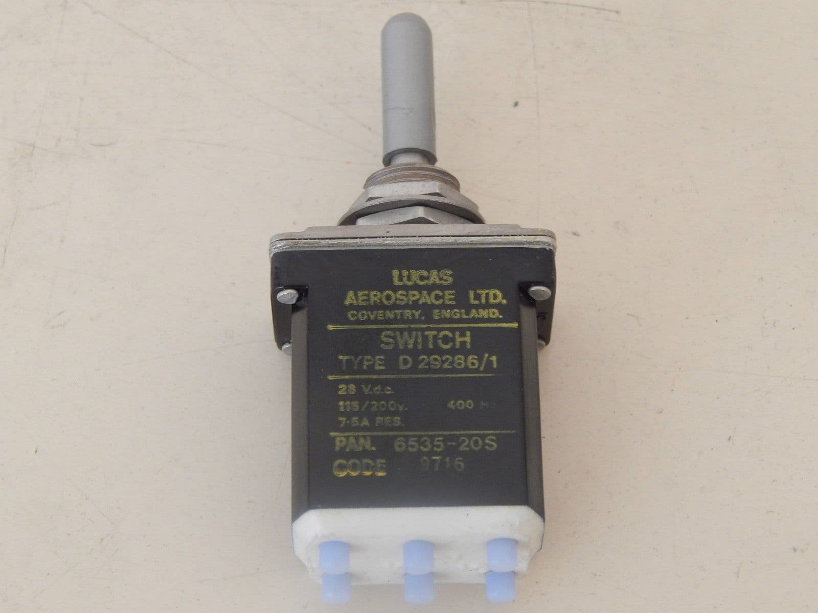 Aircraft Toggle Switch DPDT As Used In Tornado Aircraft Part PAN6535-2OS 1R1B