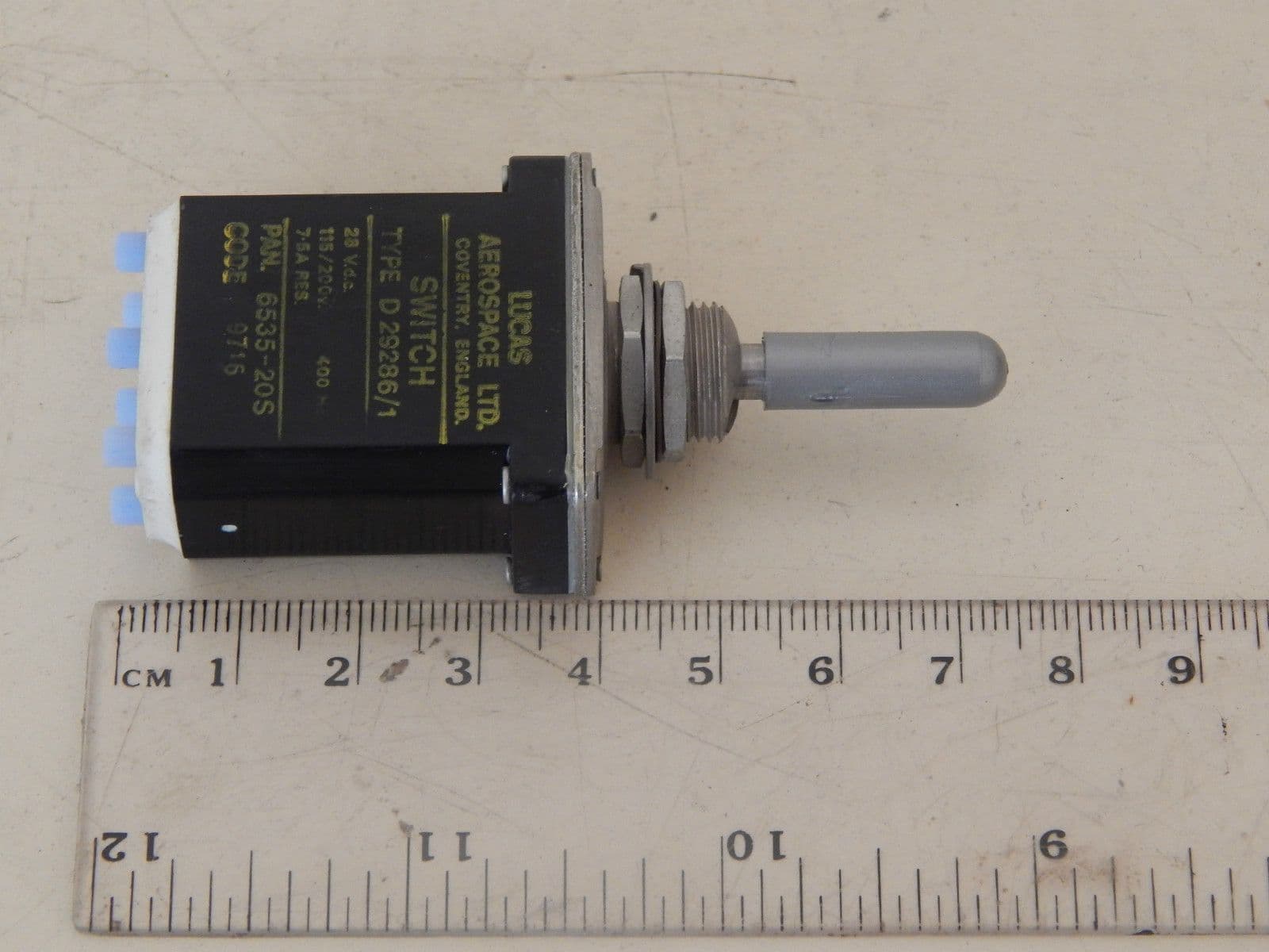 Aircraft Toggle Switch DPDT As Used In Tornado Aircraft Part PAN6535-2OS 1R1B
