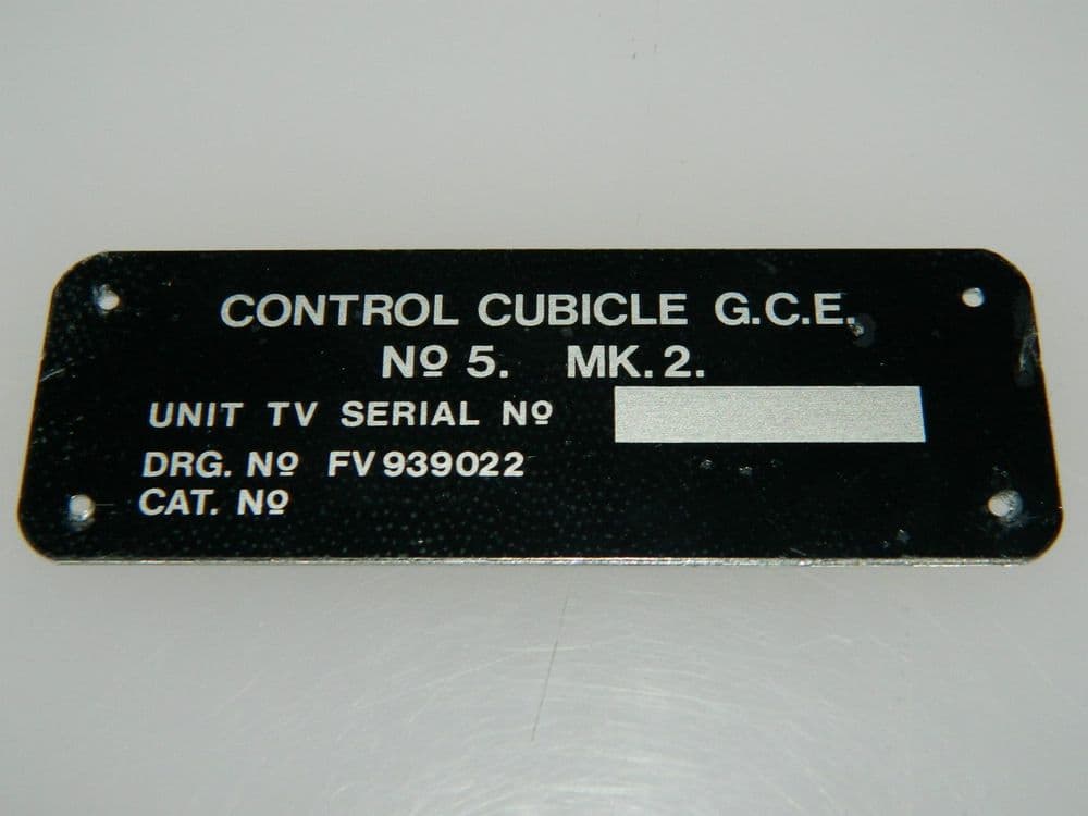 Control Cubicle Label Screw On Aluminium Dimensions 83mm x 29mm Q18