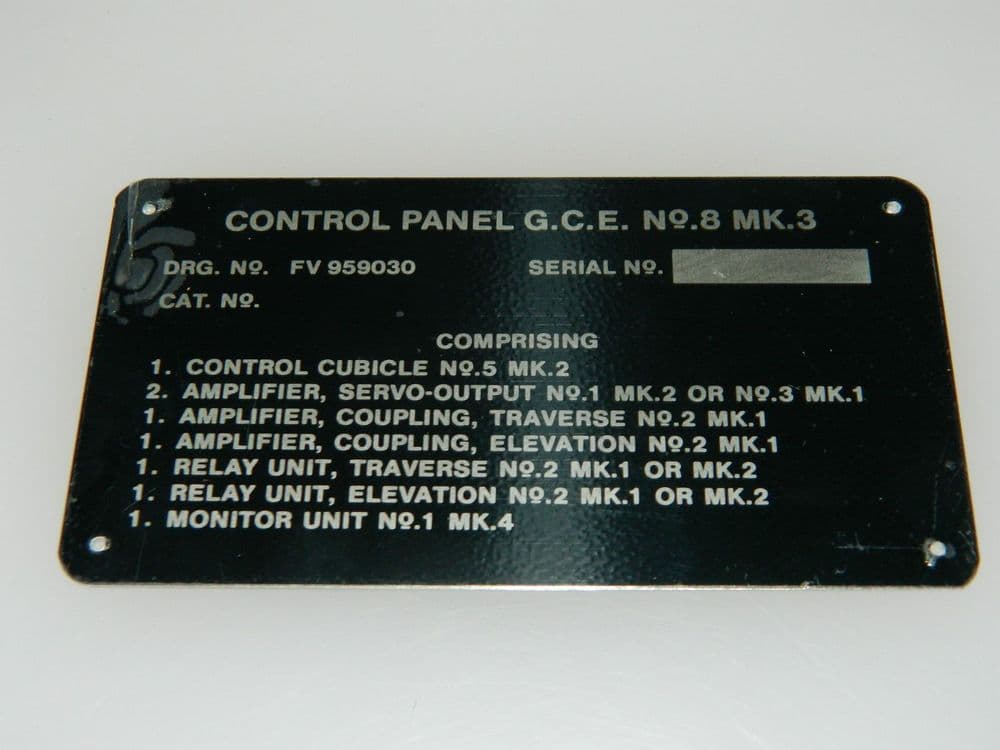 Control Panel Label Screw On Aluminium Dimensions 108mm x 59mm K4