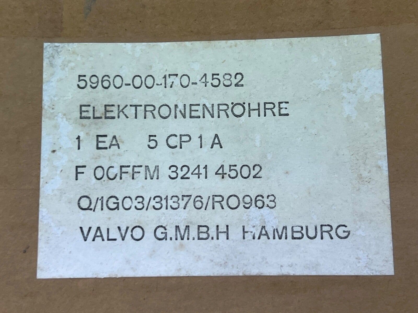 CRT Valvo 5CP1A Cathode Ray Tube Electron Picture Glass 12 Pin D4E