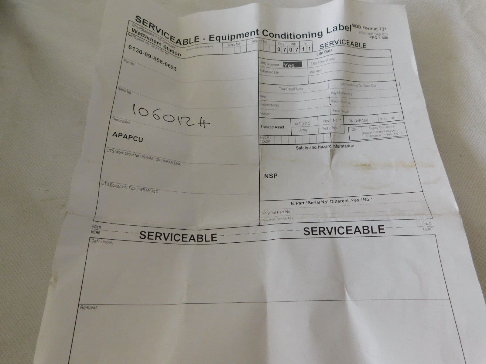 DRS Aerosystems Tactical Apache PCU Power Conditioning Unit PL54