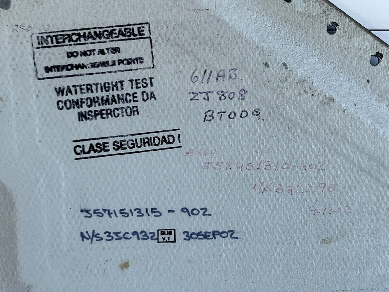 Eurofighter Typhoon Aircraft 611AB Fixed Cover Access Panel From ZJ808 PL20