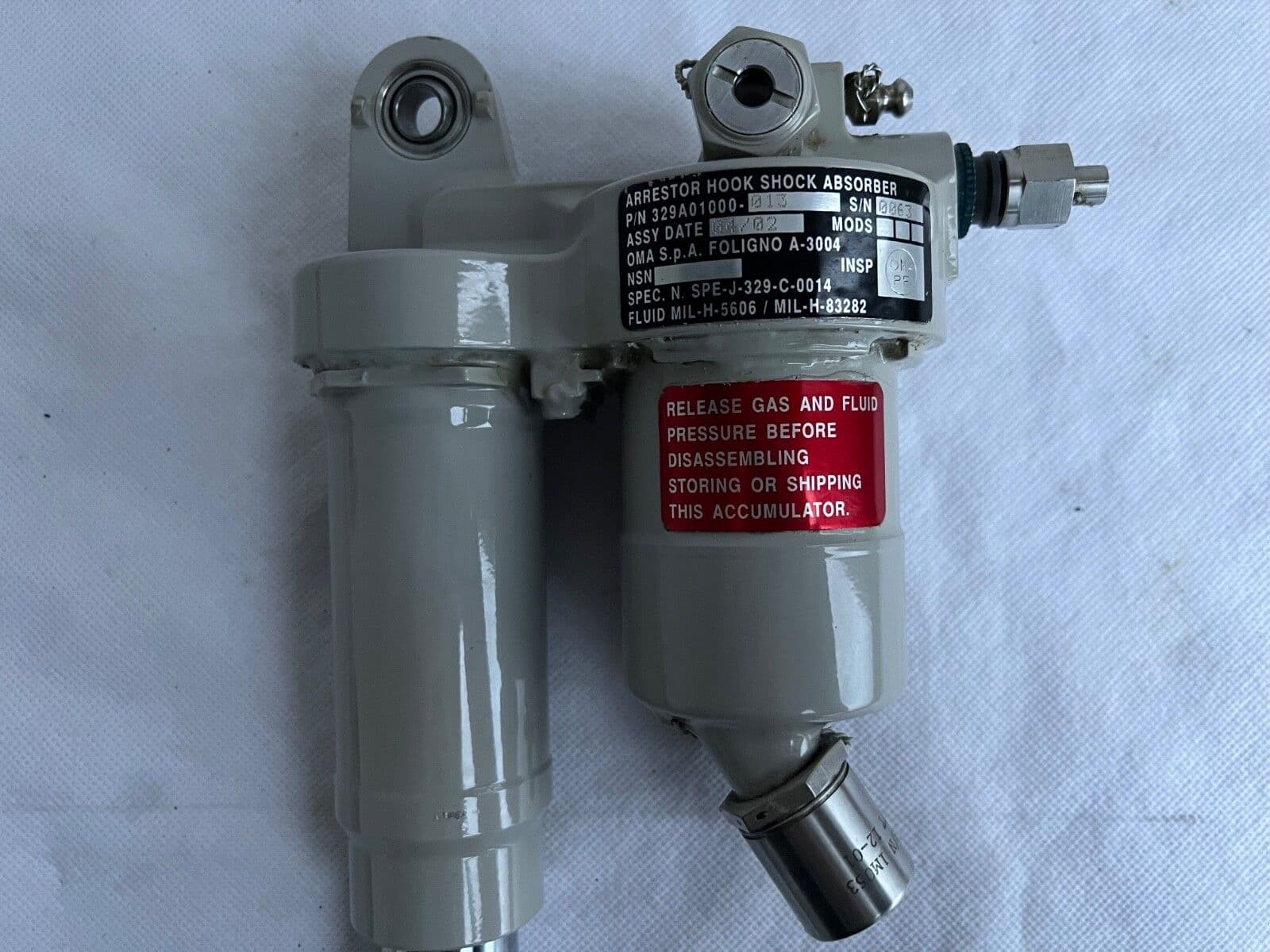 Eurofighter Typhoon Arrestor Hook Extension Actuator Shock Absorber ...
