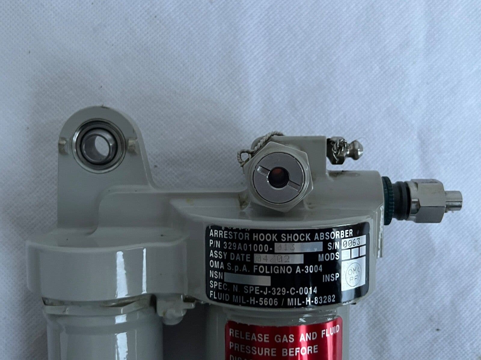 Eurofighter Typhoon Arrestor Hook Extension Actuator Shock Absorber ...