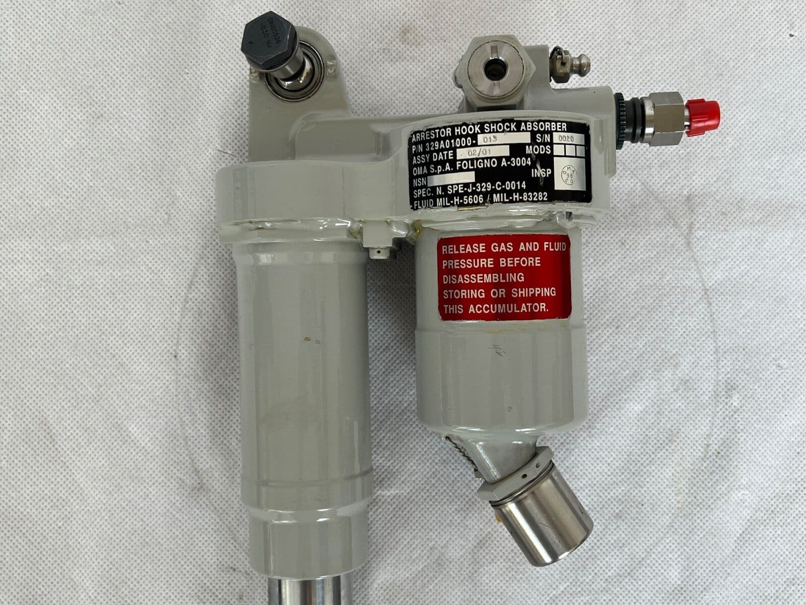 Eurofighter Typhoon Arrestor Hook Extension Actuator Shock Absorber ...