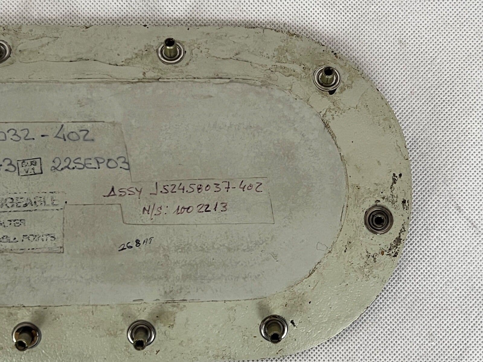 Eurofighter Typhoon Hydraulic Filter Package Access 268AT Panel From ...