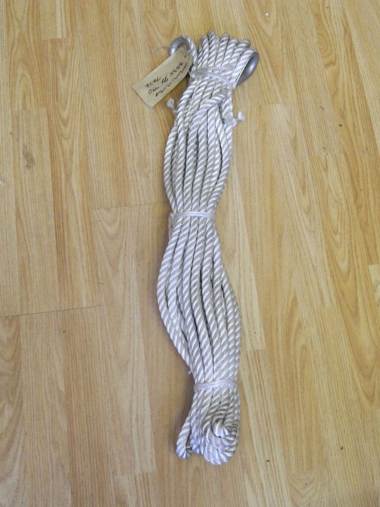 Ex MOD Fibre Rope Assy White Approx 20 Metres 12mm Diameter with ...