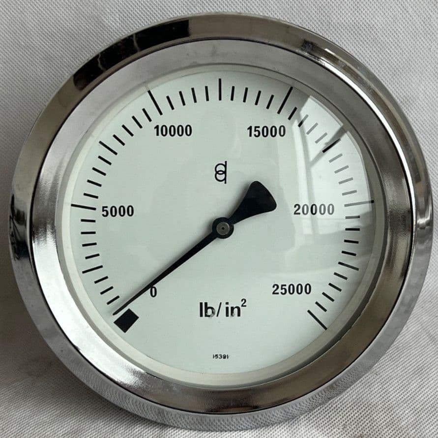 Ex RAF 7" Pressure Gauge 0-25000PSI NOS D6C