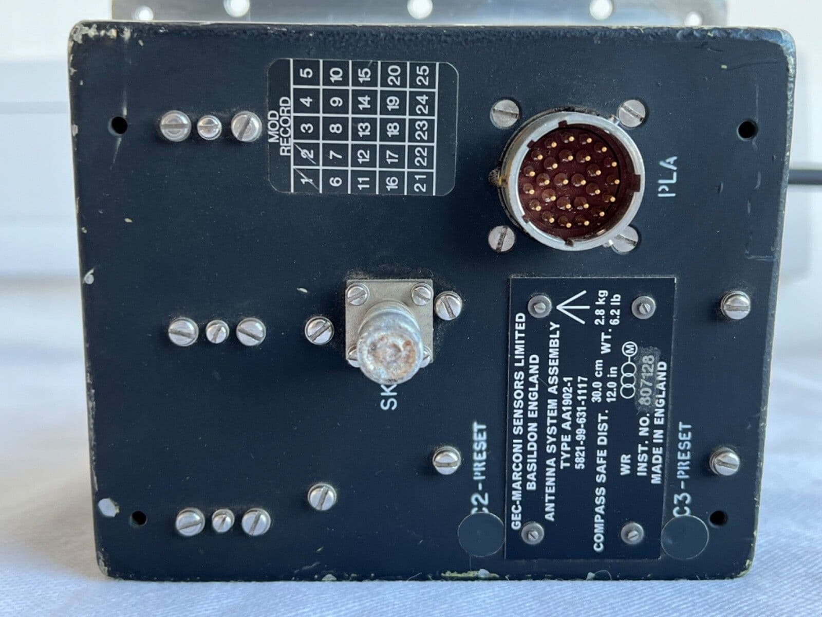 Ex RAF Aircraft Antenna Type AA1902-1 PL3