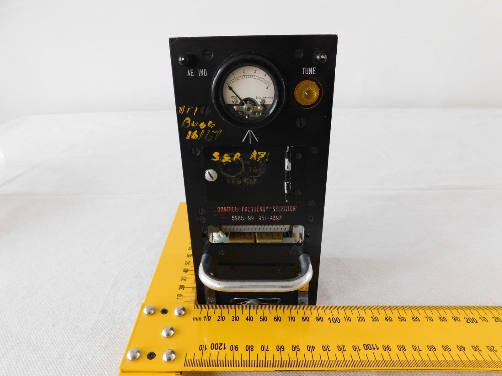 Ex RAF Aircraft Control Frequency Selector Sub Assembly Front Panel D6B