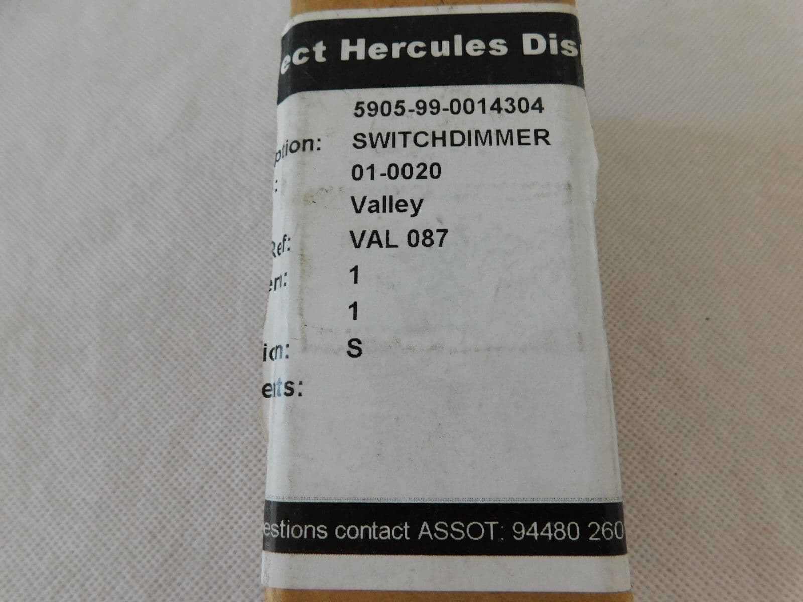 Ex RAF Aircraft Dimmer Switch Ref No 5CW/11509 D6B