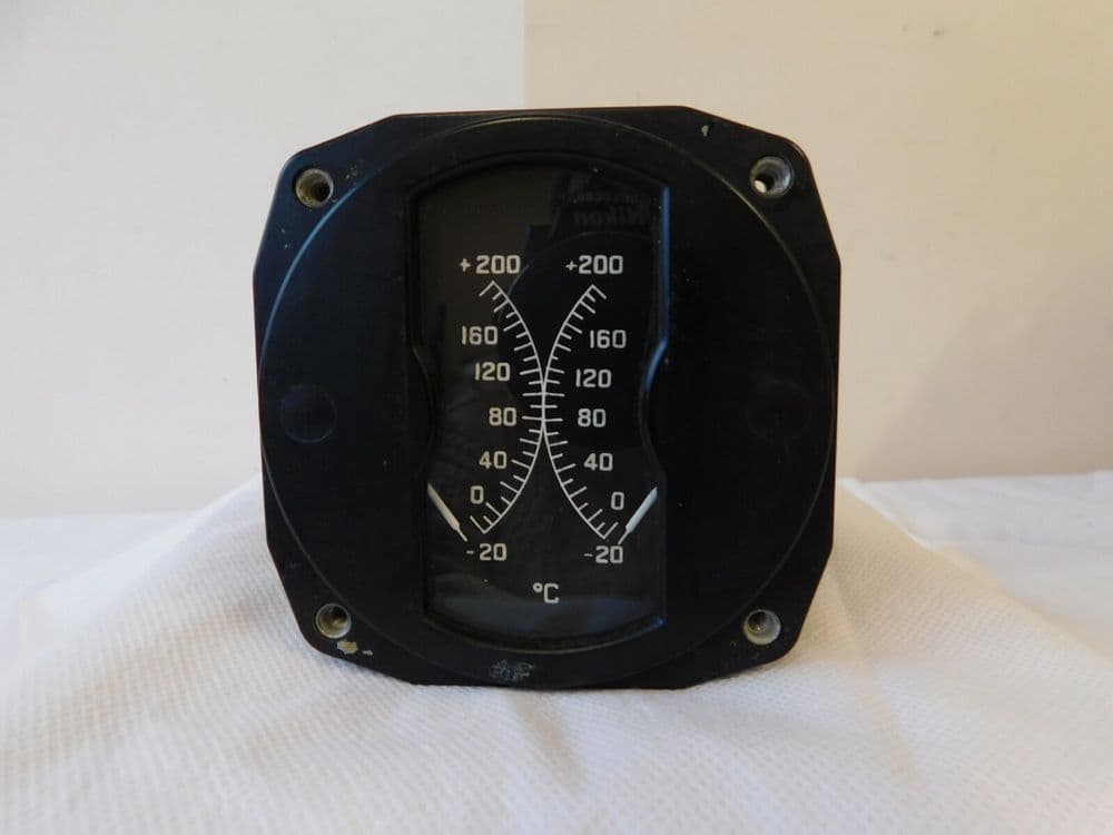Ex RAF Aircraft Dual Temperature Indicator Gauge 1R3B