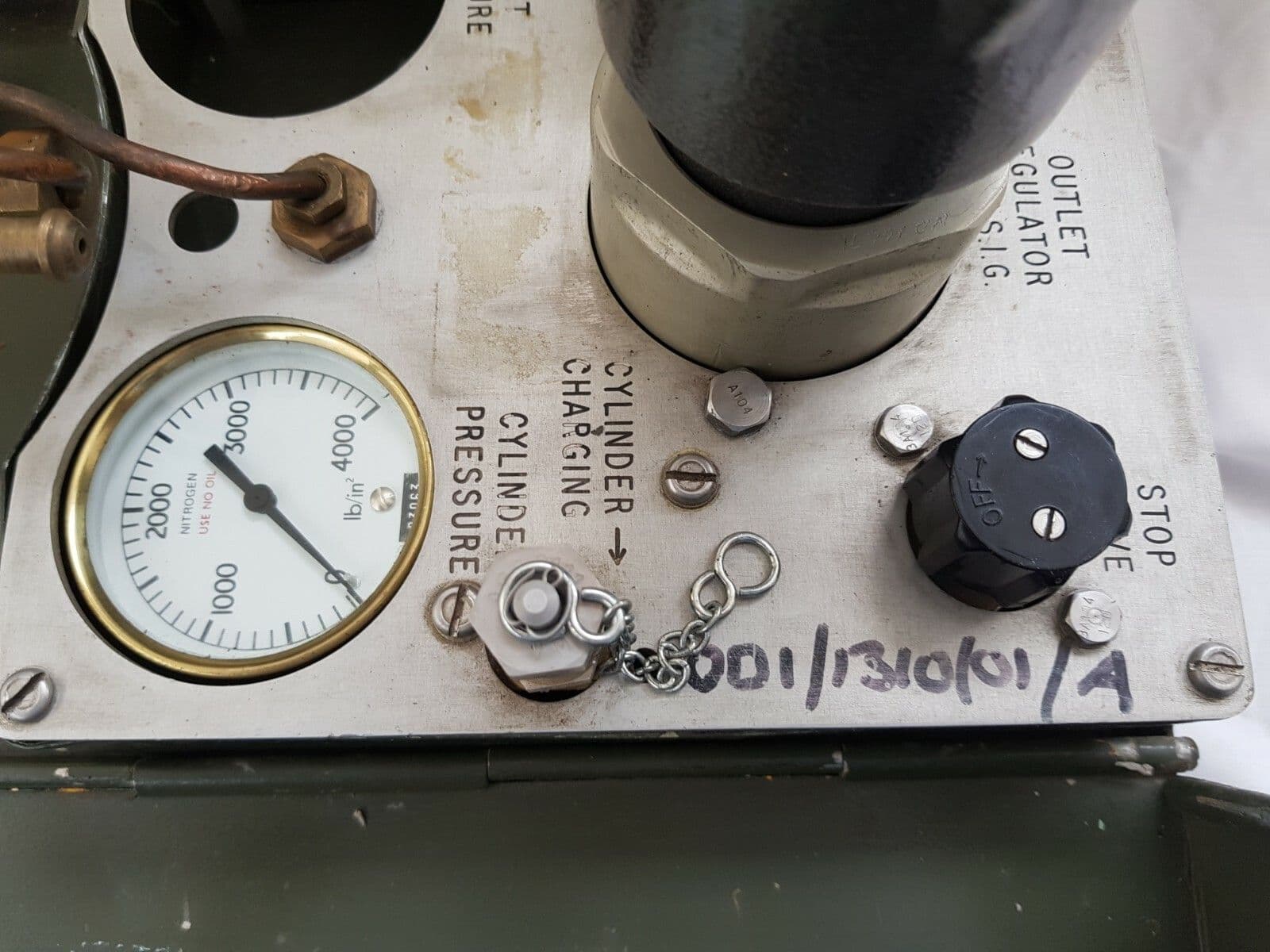 Ex RAF Aircraft Ground Crew Low Pressure Nitrogen Charging Kit No Tank GR1A